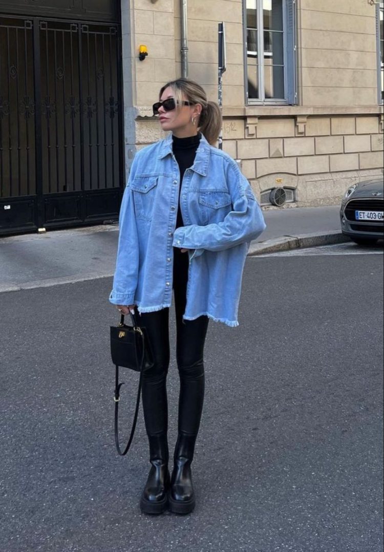 Jean Jacket Outfits 2025: 25 Bold Ways to Wear Oversized, Cropped and ...