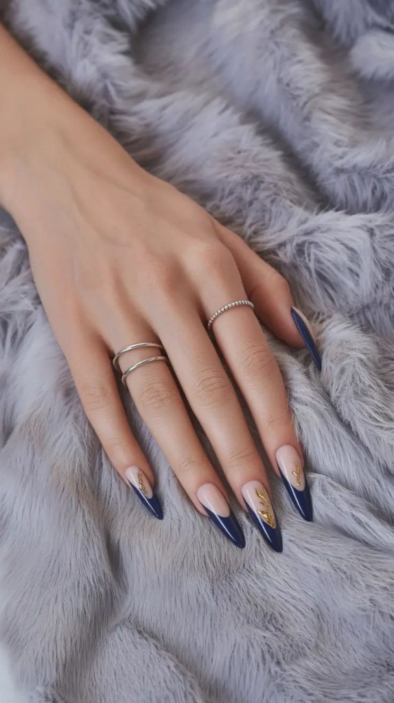 Blue Winter Nails 2025–2026 ️ Sparkly Snowflake, Navy & Icy Ombre ...