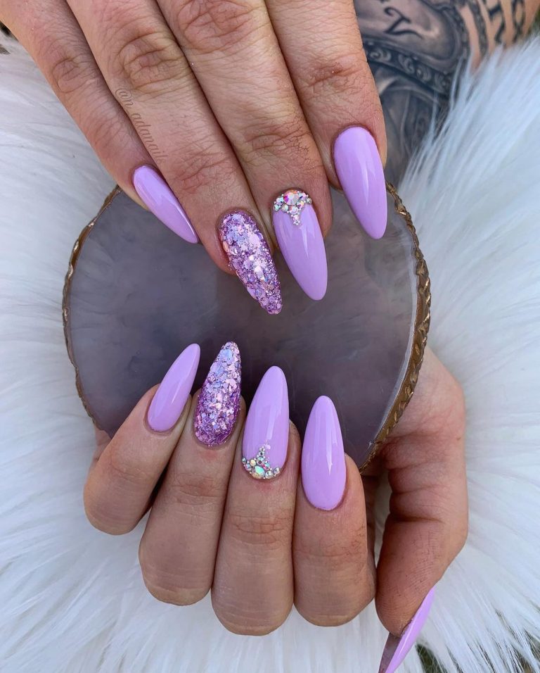 Lilac Nails Ideas 2026 – Pastel Purple, Almond, French, Floral & Ombre ...