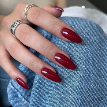 Cherry Red Nails 2026 — Inspiring Cherry Red Designs with Almond ...
